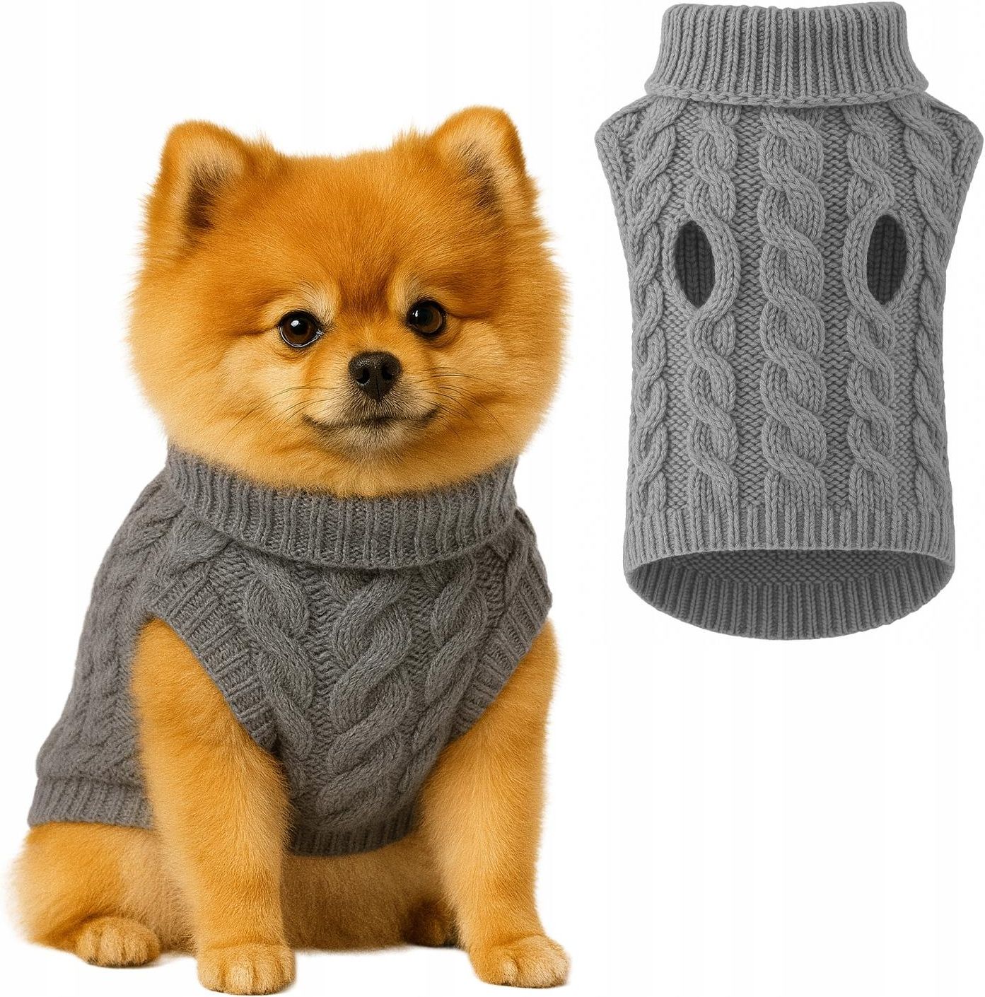 Sweter Dla Psa Kota Na Jesień Zimę Ciepły Golf Ubranko Bluza Sweterek L ...