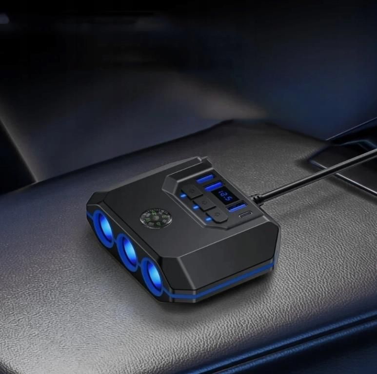 Gniazda Zapalniczki 12-24V Rozdzielacz Samochodowy 3x Usb 3.0QC, Usb-c ...