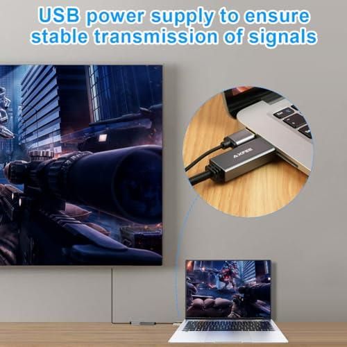 Axfee Adapter HDMI na DisplayPort, 4K 60 Hz konwerter, wyjście HDMI do ...