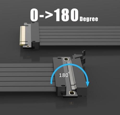 Glotrends 1000mm PCIe 3.0 X16 Riser Cable (0-180 Degree), kompatybilny ...