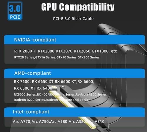 Glotrends 1000mm PCIe 3.0 X16 Riser Cable (0-180 Degree), kompatybilny ...