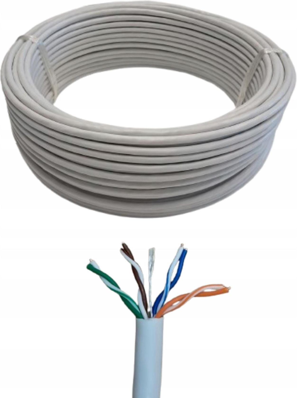 Netrack Kabel sieciowy skrętka Lan kat. 5e Utp 100m Cu 100% Miedź biały ...