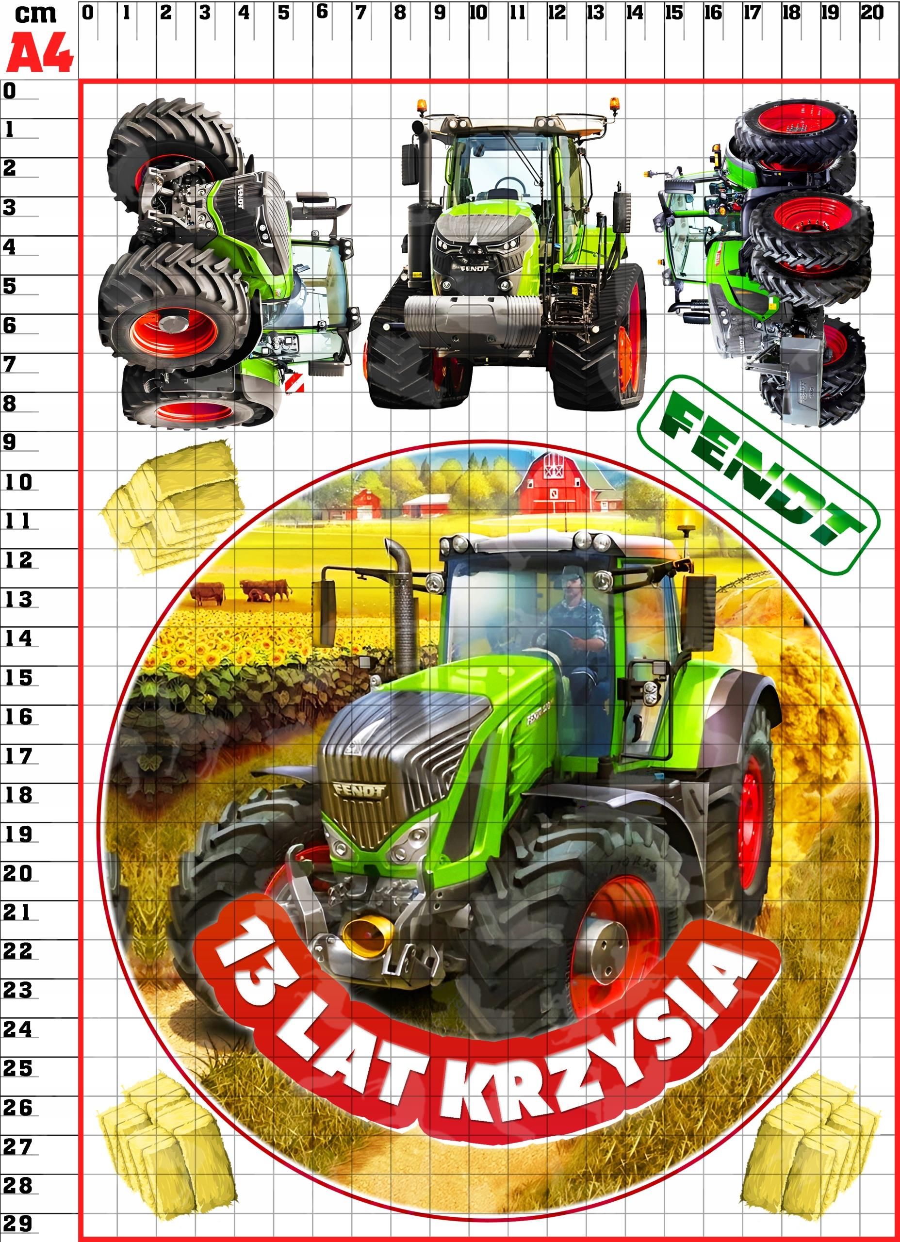 Lamparty Zestaw Fendt Opłatek Na Tort Farma Rolnik Traktor Traktory ...