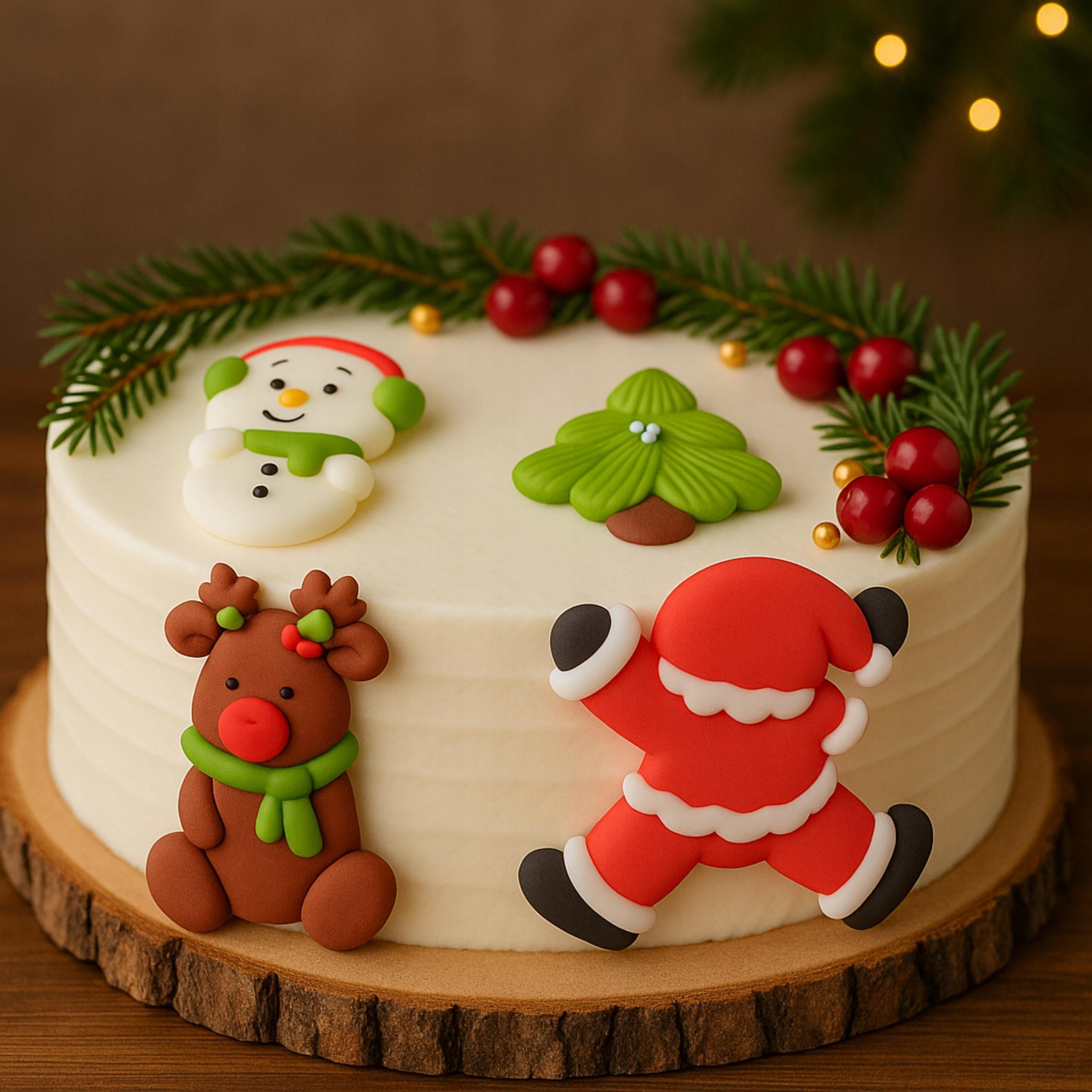 Elhandel Figurki Świąteczne Cukrowe Na Tort Mikołaj Renifer Bałwanek ...