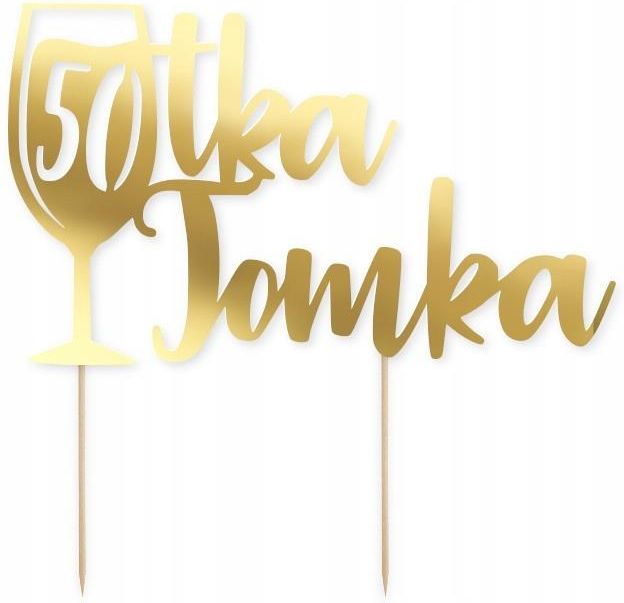 Topper Na Tort 50Tka Imię Złoty 50 Urodziny - Ceny i opinie - Ceneo.pl