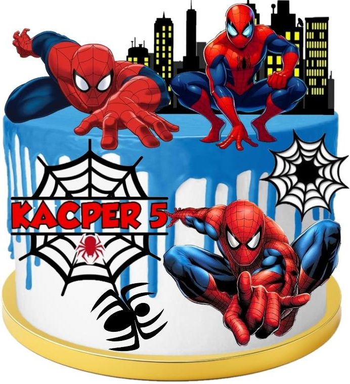 Tortowe Ozdoby Wydruk Cukrowy Opłatek Na Tort Spiderman Spider-Man ...