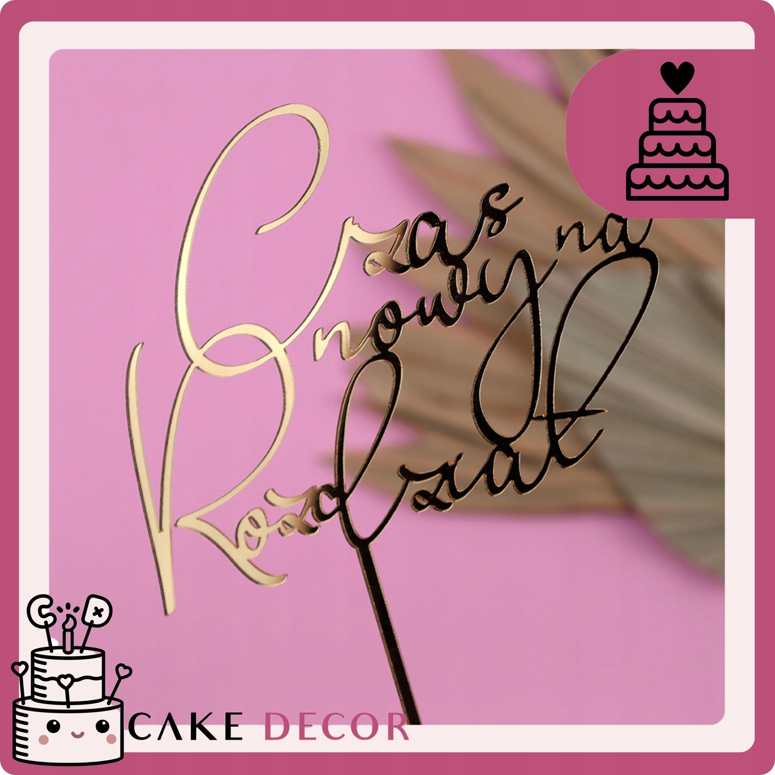Cakedecor Topper Na Tort Bok Tortu Toper Nowy Rozdział Złoty - Ceny i ...