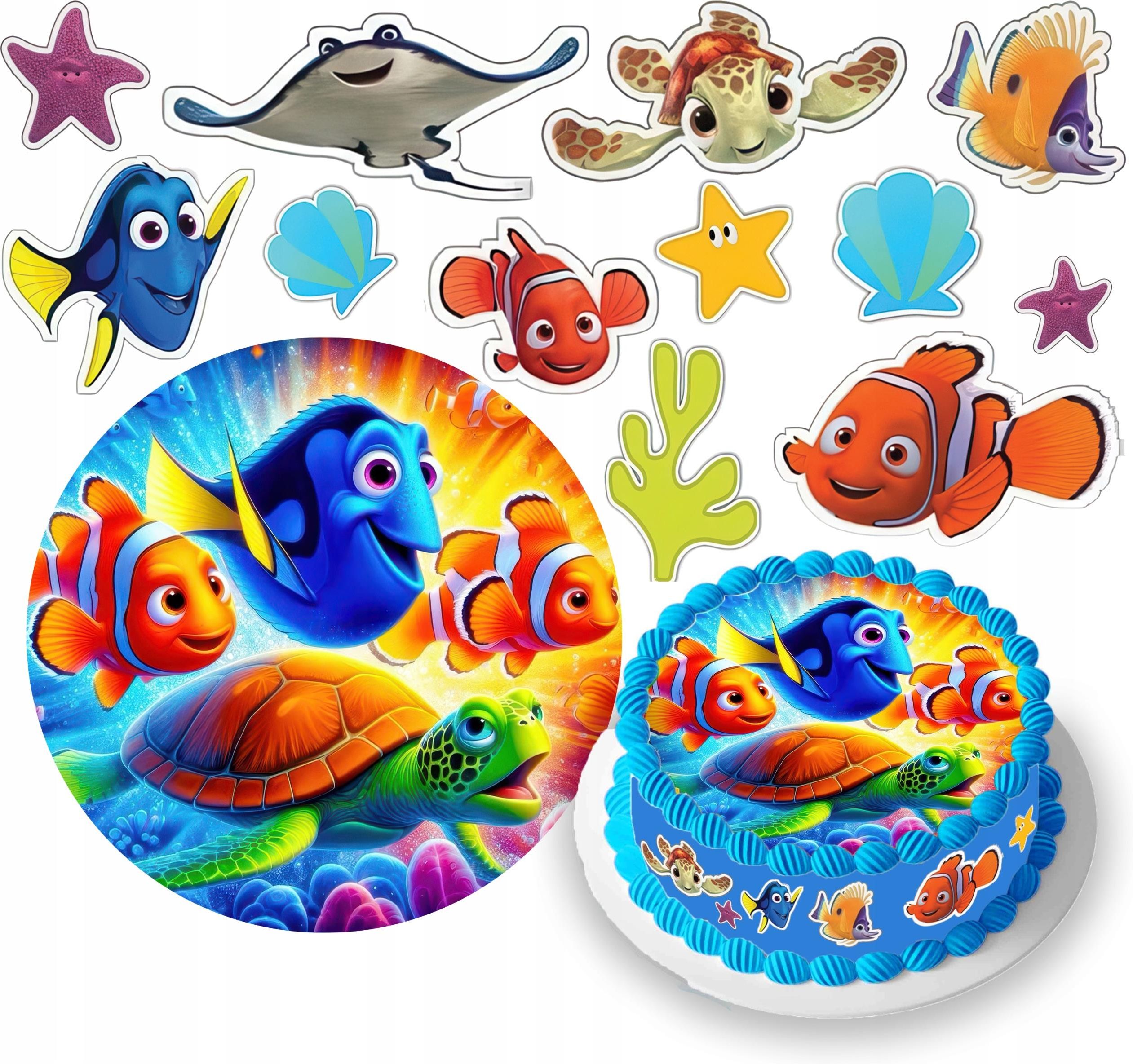 Zestaw Opłatek Na Tort Ryba Rybka Nemo Dory Postacie Tekst 1 - Ceny i ...