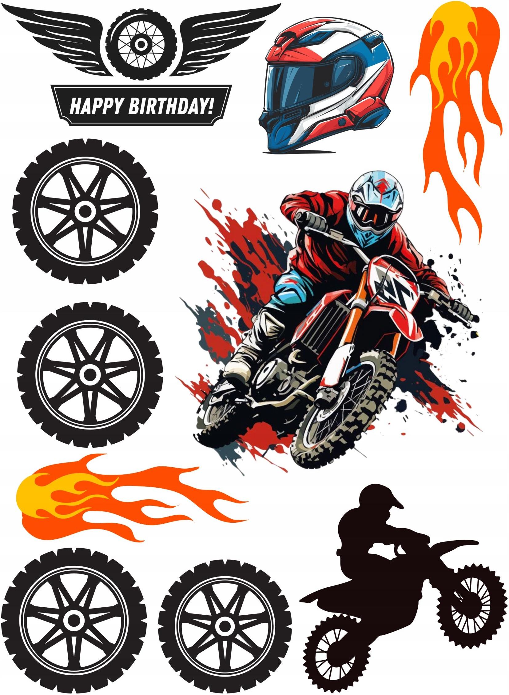Wydruk Cukrowy Masa Cukrowa Motocross Motor Cross Pojazdy Dekoracja Na ...