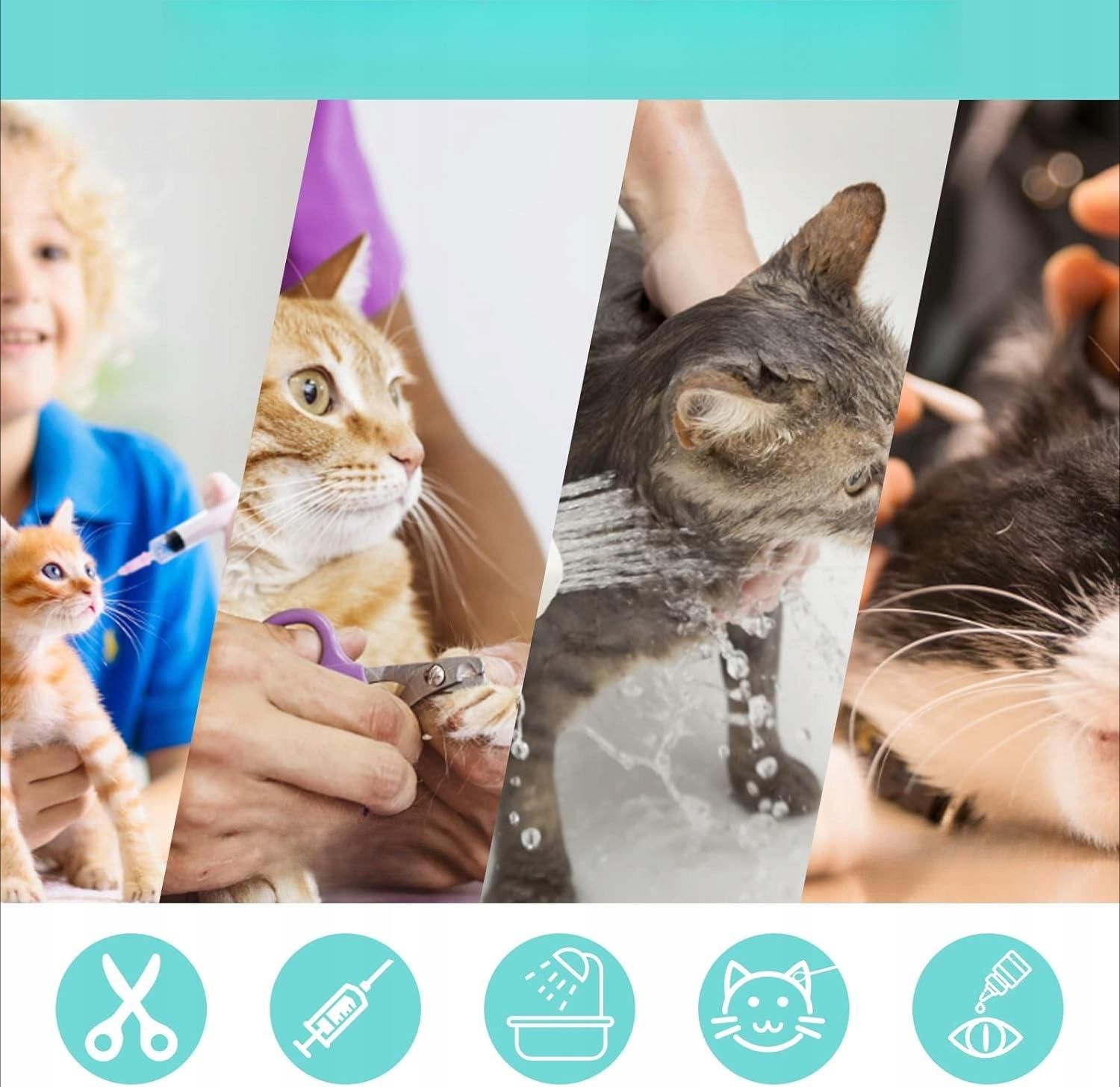 Torba kąpielowa dla kota Regulowana siatka do prania dla kota Anti-bite ...