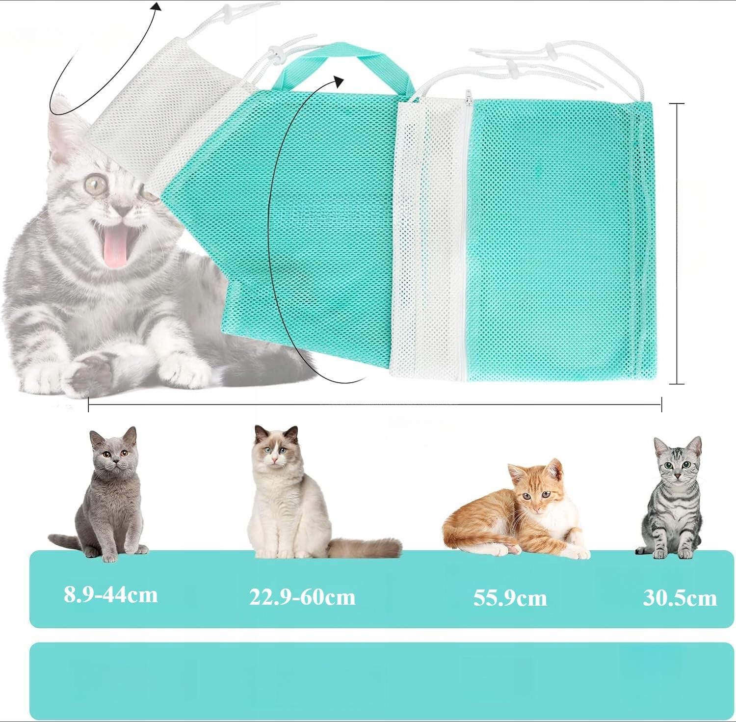 Torba kąpielowa dla kota Regulowana siatka do prania dla kota Anti-bite ...