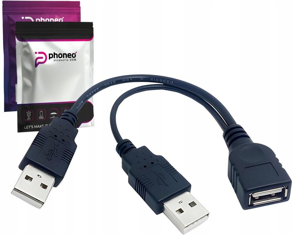 Phoneo Kabel Y Otg Host Usb Rozdzielacz Hub 2X Usb Męskie 1X Usb ...