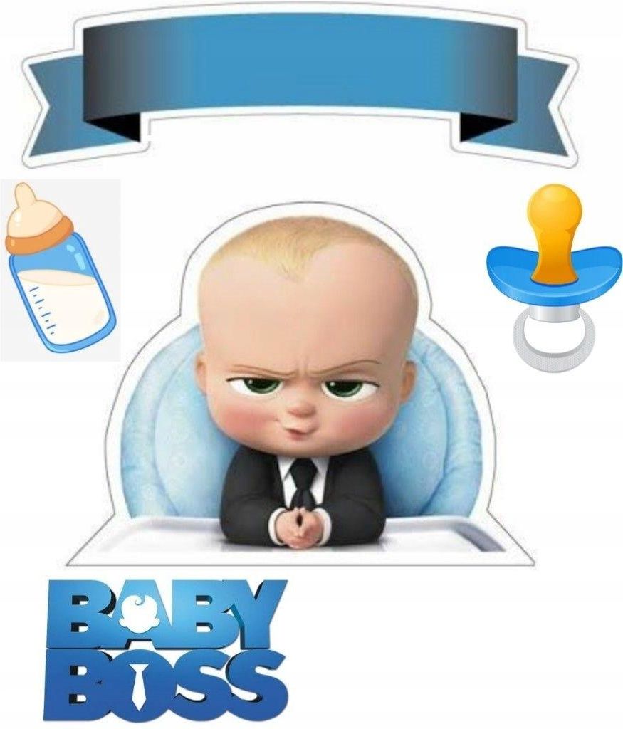 Wydruk cukrowy opłatek na tort roczek baby boss Napis - Ceny i opinie ...