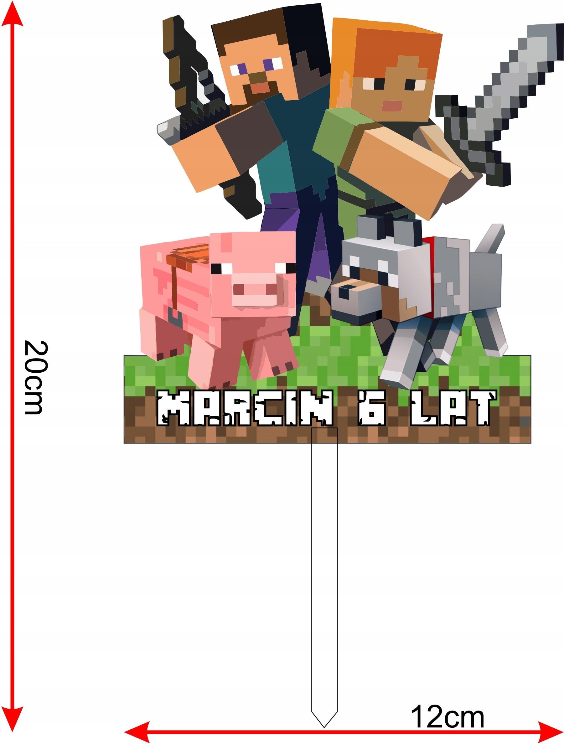 Topper Kolorowy Urodzinowy Minecraft Imię - Ceny i opinie - Ceneo.pl