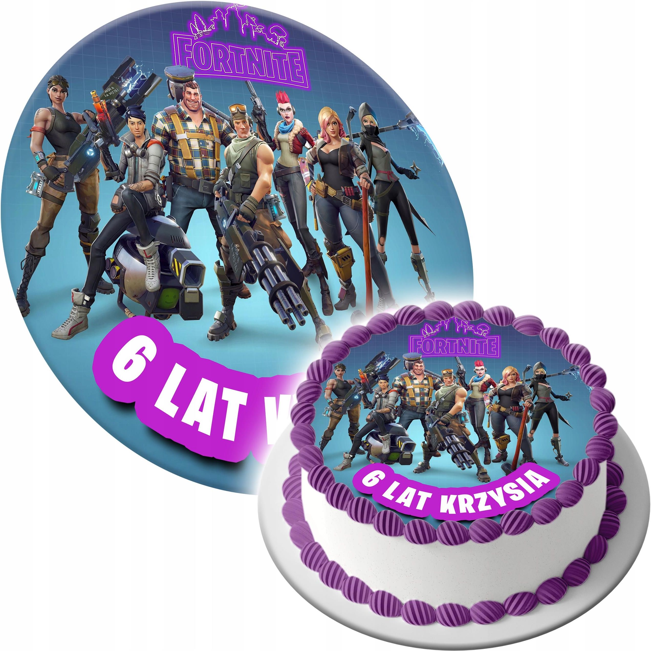 Opłatek Jadalny Na Tort Fortnite Gra Gaming Urodziny Tekst Twój Napis ...
