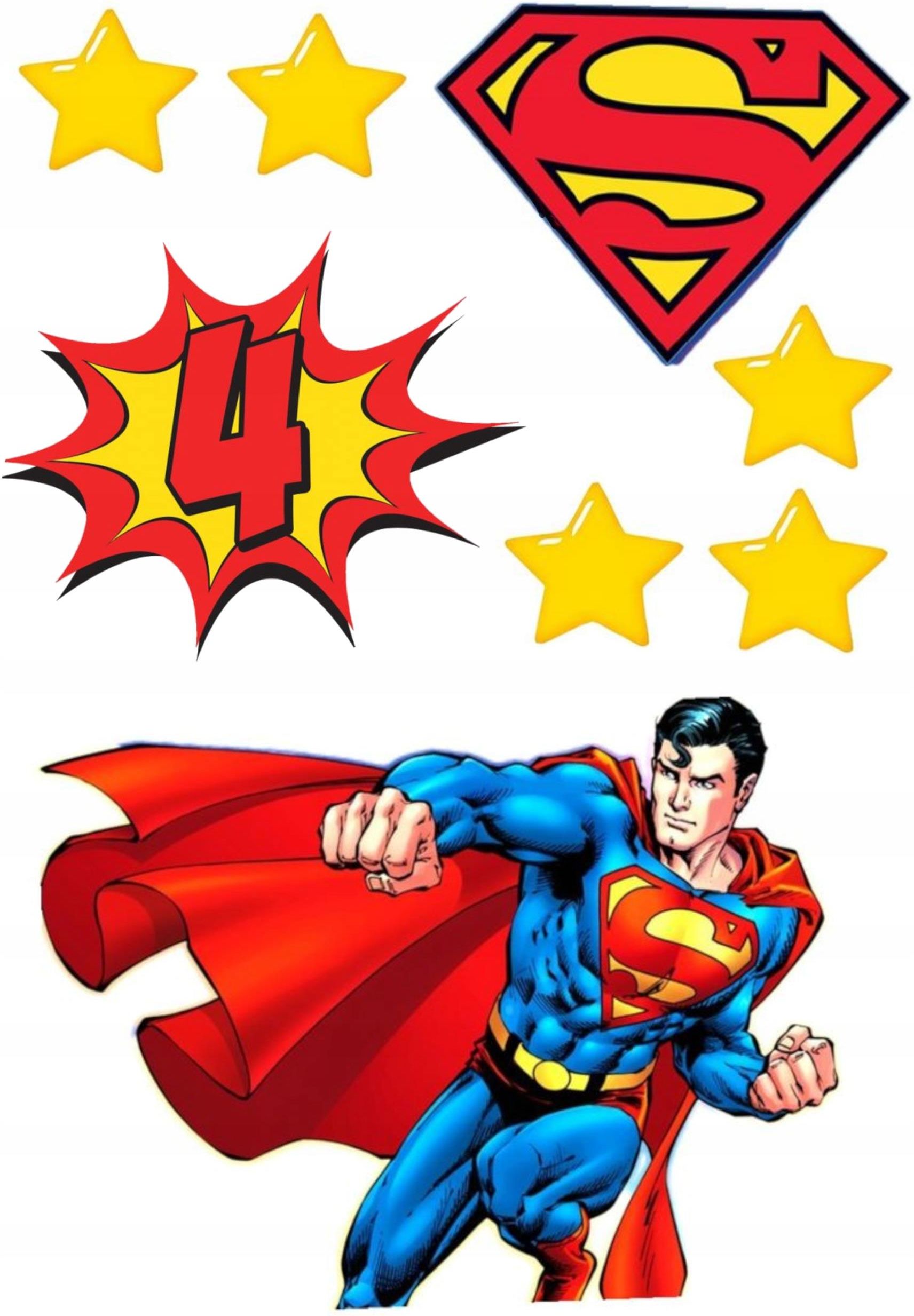 Mako Opłatek Na Tort Superman Cyfra Wiek Dekoracja Do Tortu Wydruk ...