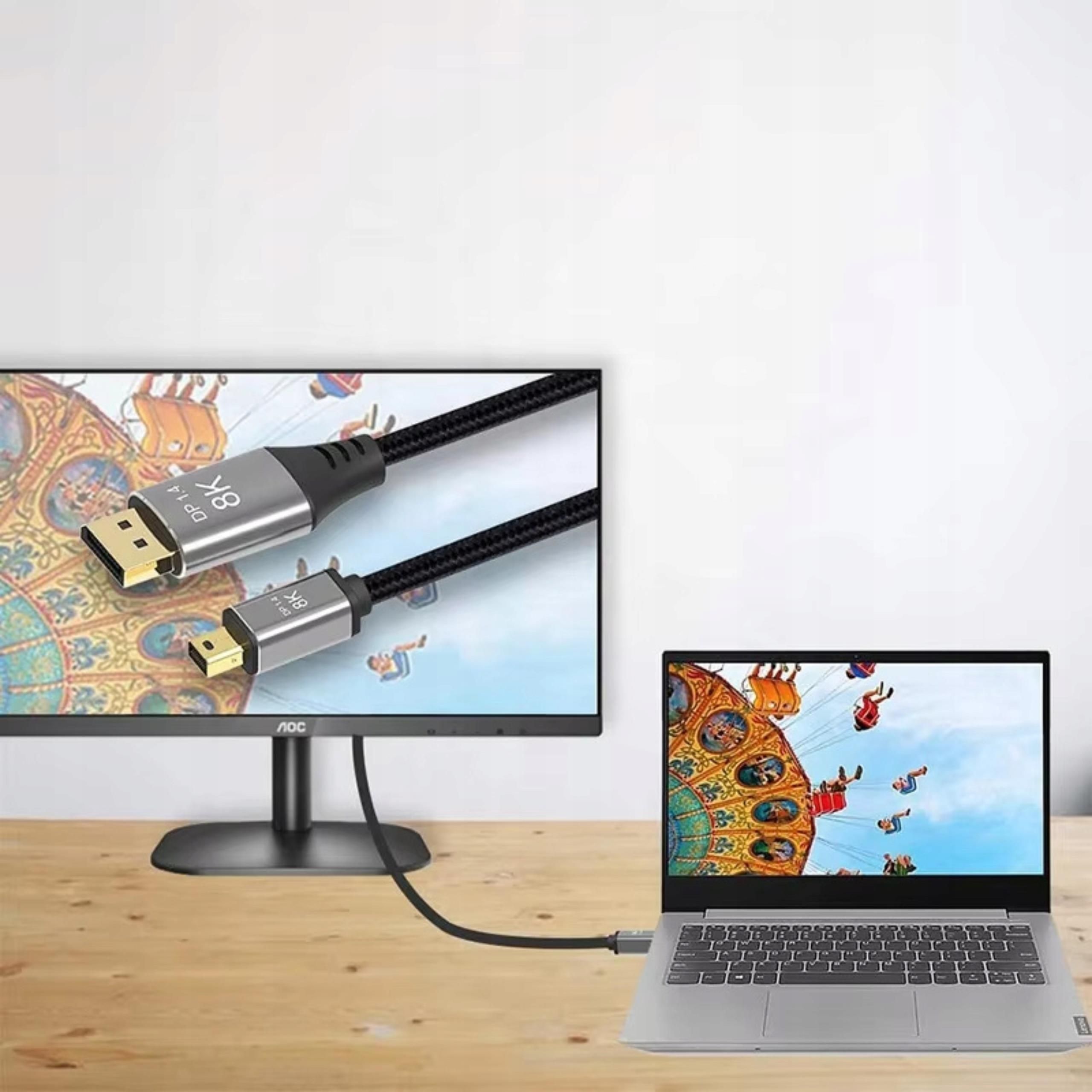 Neonix Kabel Mini Displayport Przewód Do Monitora Mini Dp Dp 8K 60HZ 2M ...