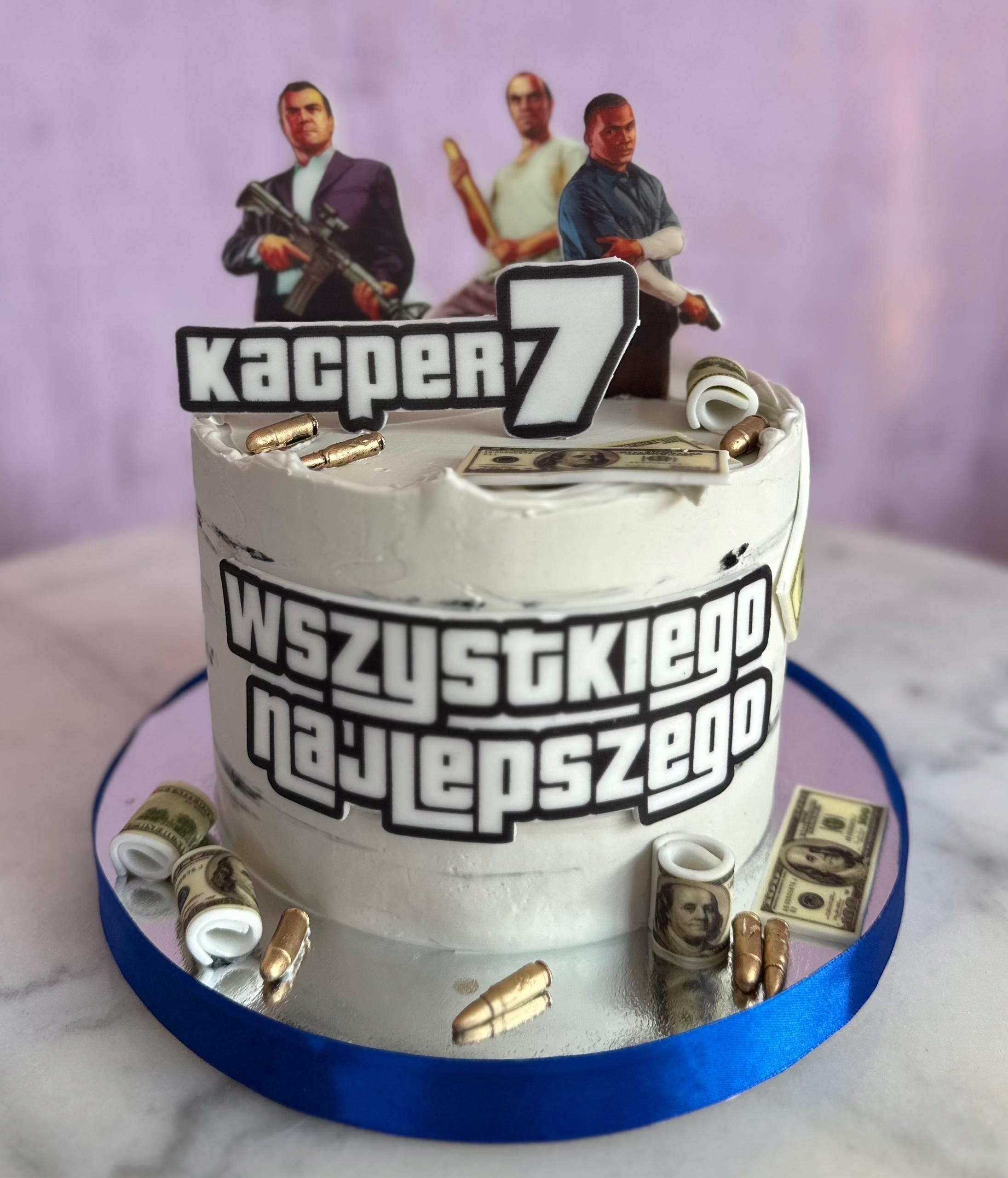 Gta V 5 Na Tort Gotowy Zestaw Dekoracji Figurki Topper Z Masy Cukrowej ...