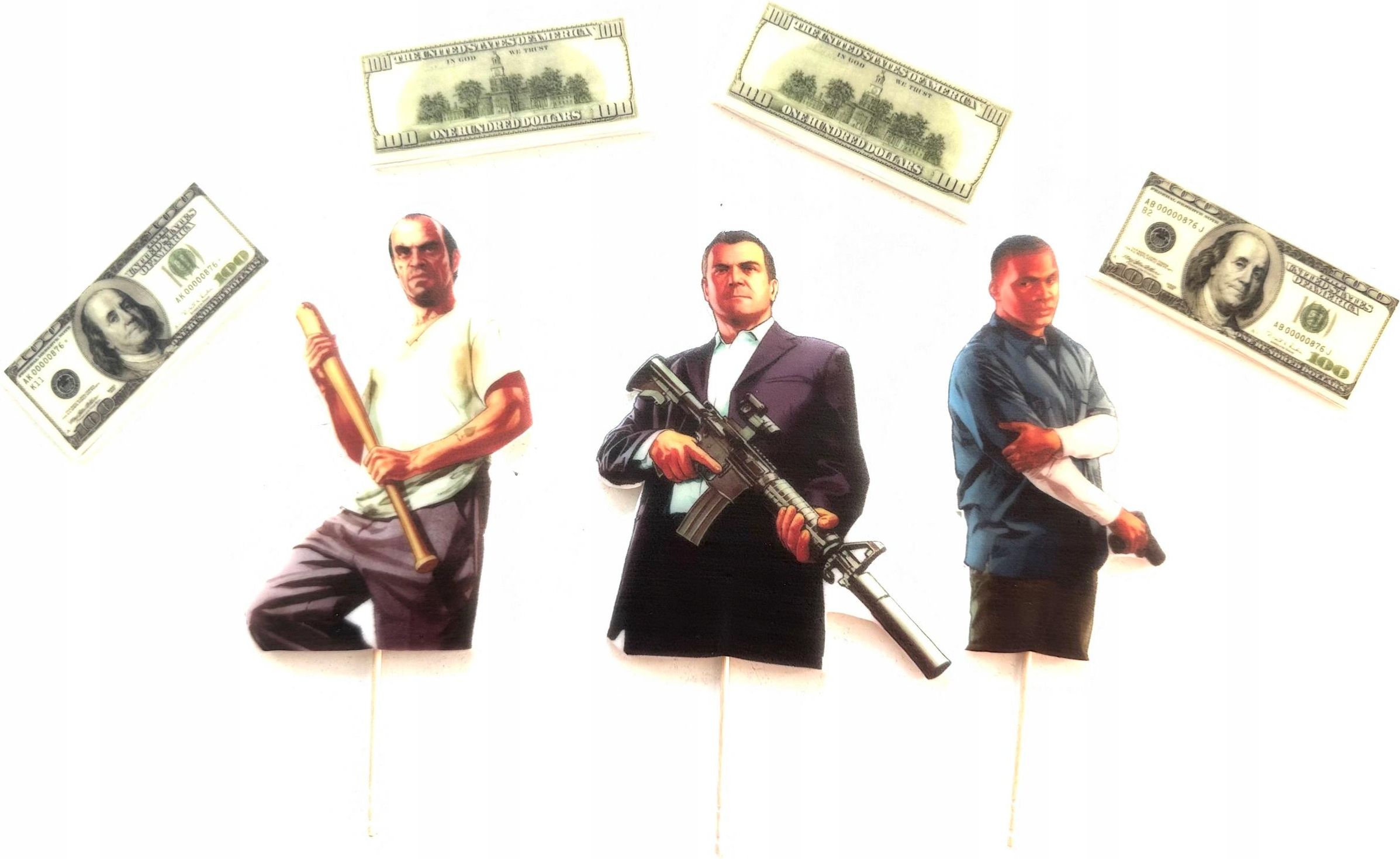 Gta V 5 Na Tort Gotowy Zestaw Dekoracji Figurki Topper Z Masy Cukrowej ...