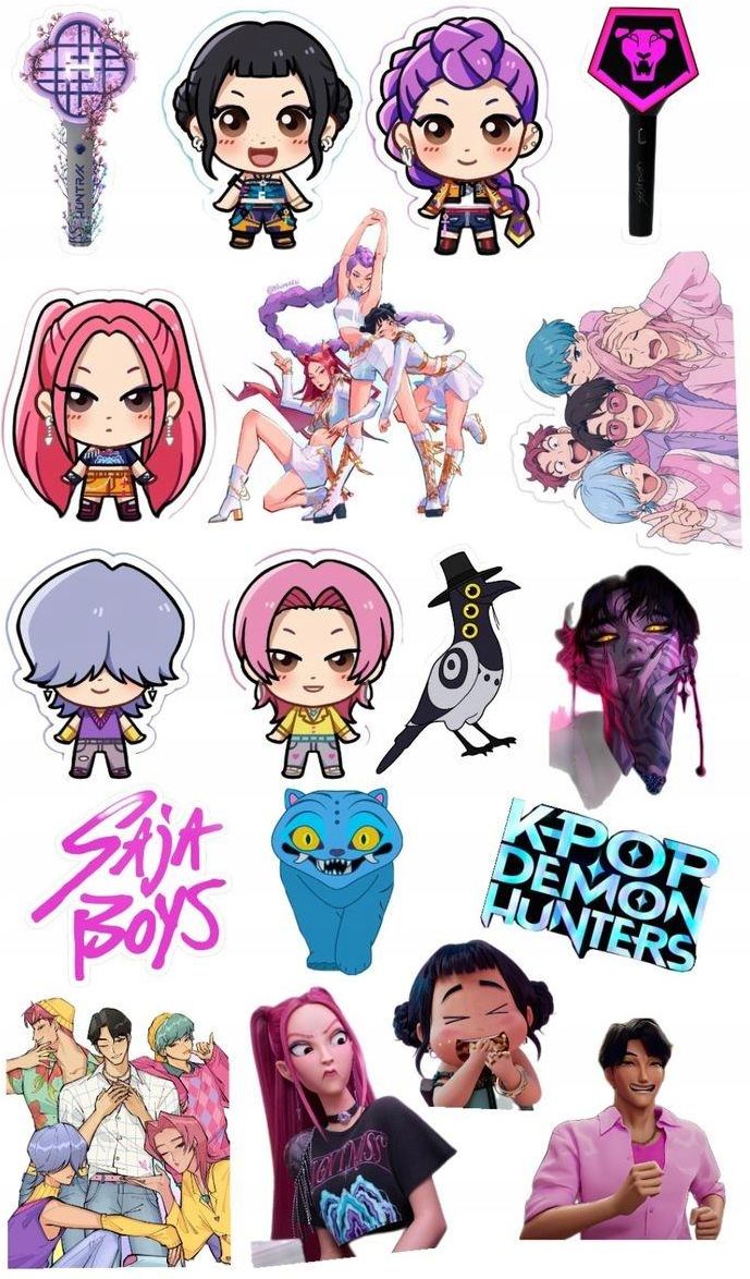 Wydruk Cukrowy Masa Opłatek Na Tort Huntrix K-Pop Hunters Demon Anime ...