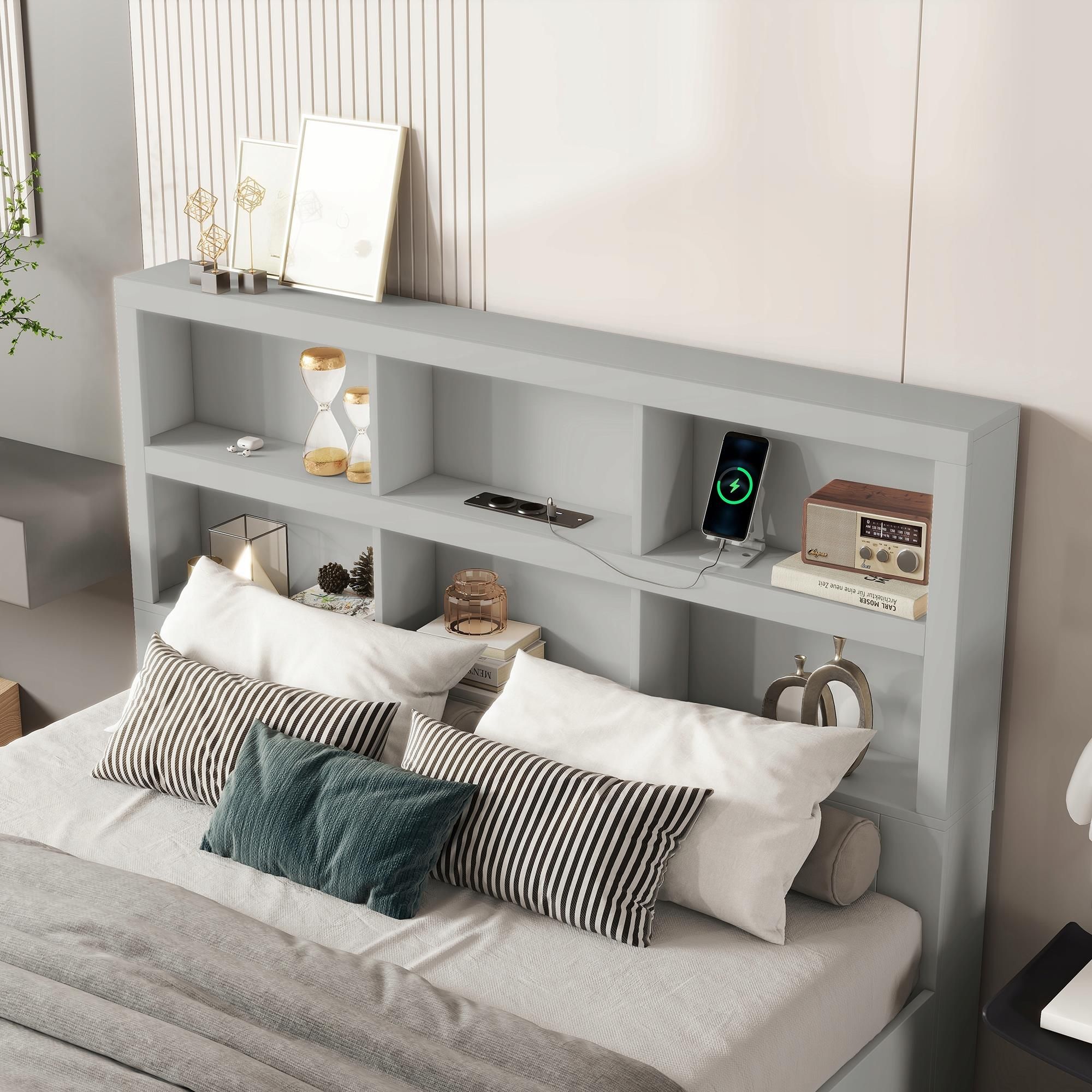 Arhatreya Podwójne Łóżko 160/200Cm Lite Drewno Stojak Do Przechowywania ...