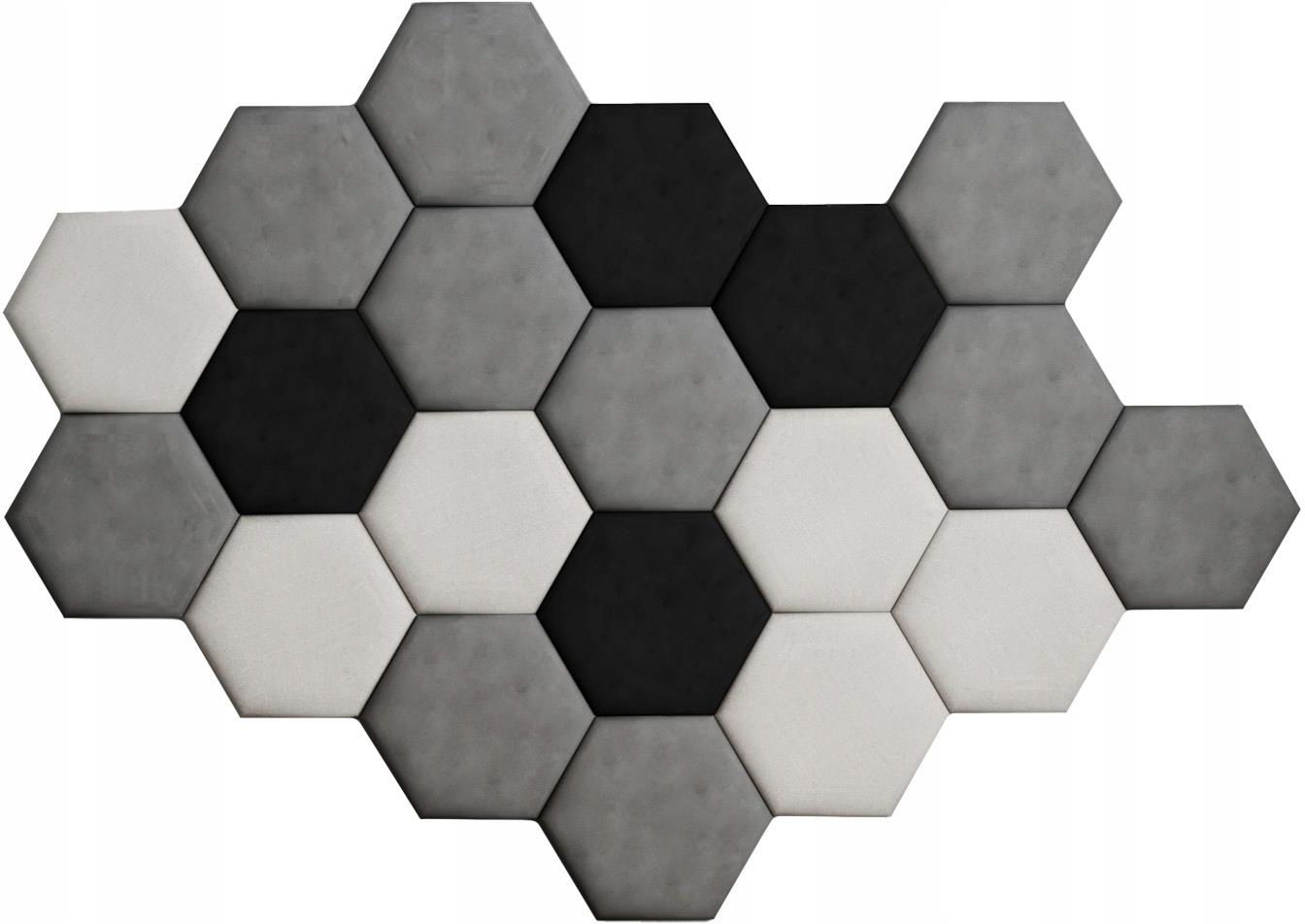 Merhome Panele Tapicerowane Zestaw 20szt. Heksagon 30x26 Plaster Miodu ...