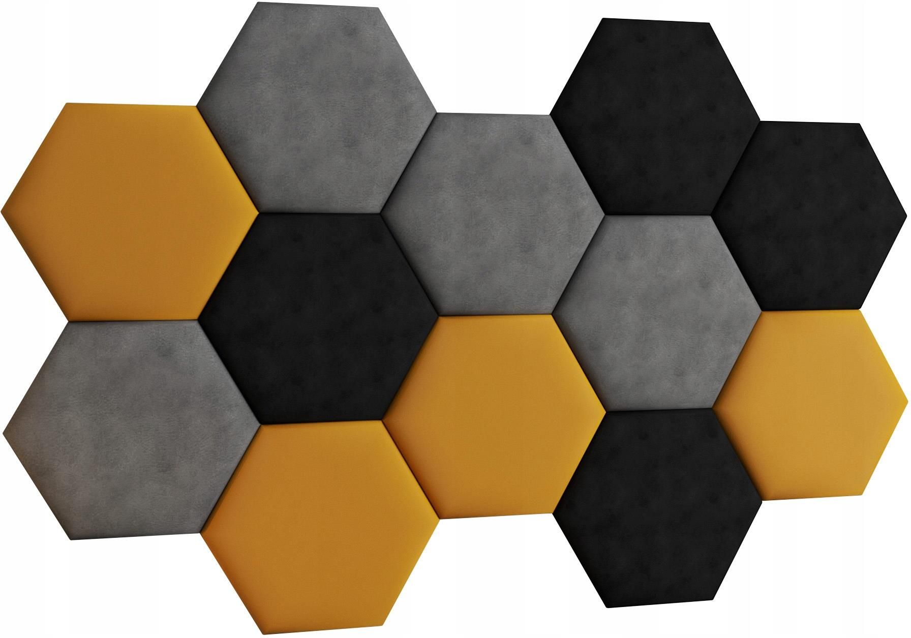 Merhome Panele Tapicerowane Heksagon 41x35 Plaster Miodu Zestaw 12szt ...