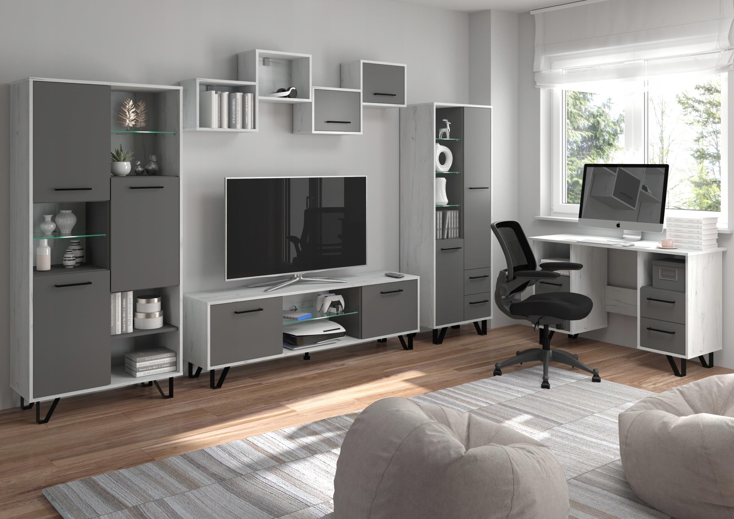 Bim Furniture Szafa Boss Bos-14 Craft Biały Grafit 60cm 204189 - Opinie ...