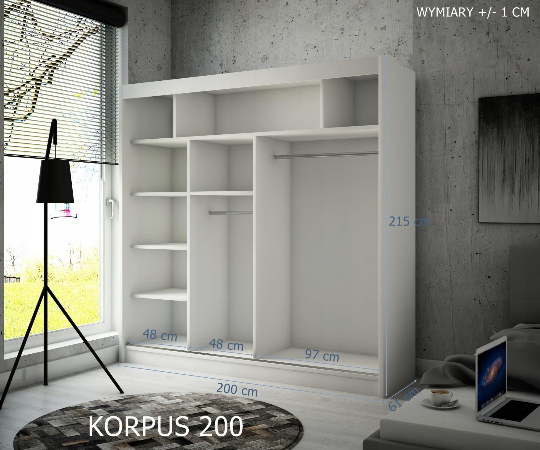 Mebtrans Szafa Przesuwna Home 200 Lustra Biała Szybka Wysyl 369523 ...