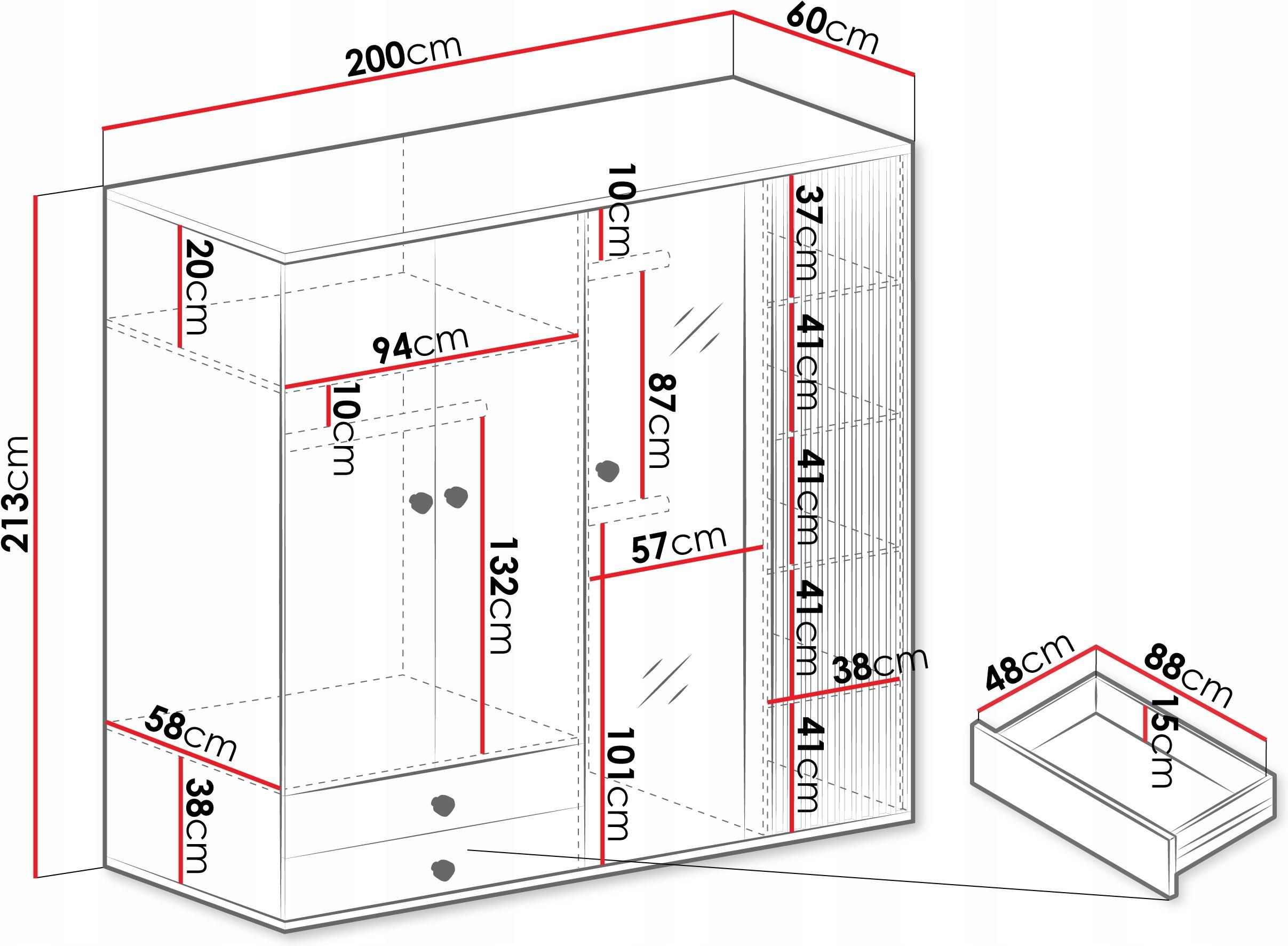 Mirjan24 Szafa Czterodrzwiowa Z Lustrem Caltha 200cm 2337179 - Opinie i ...