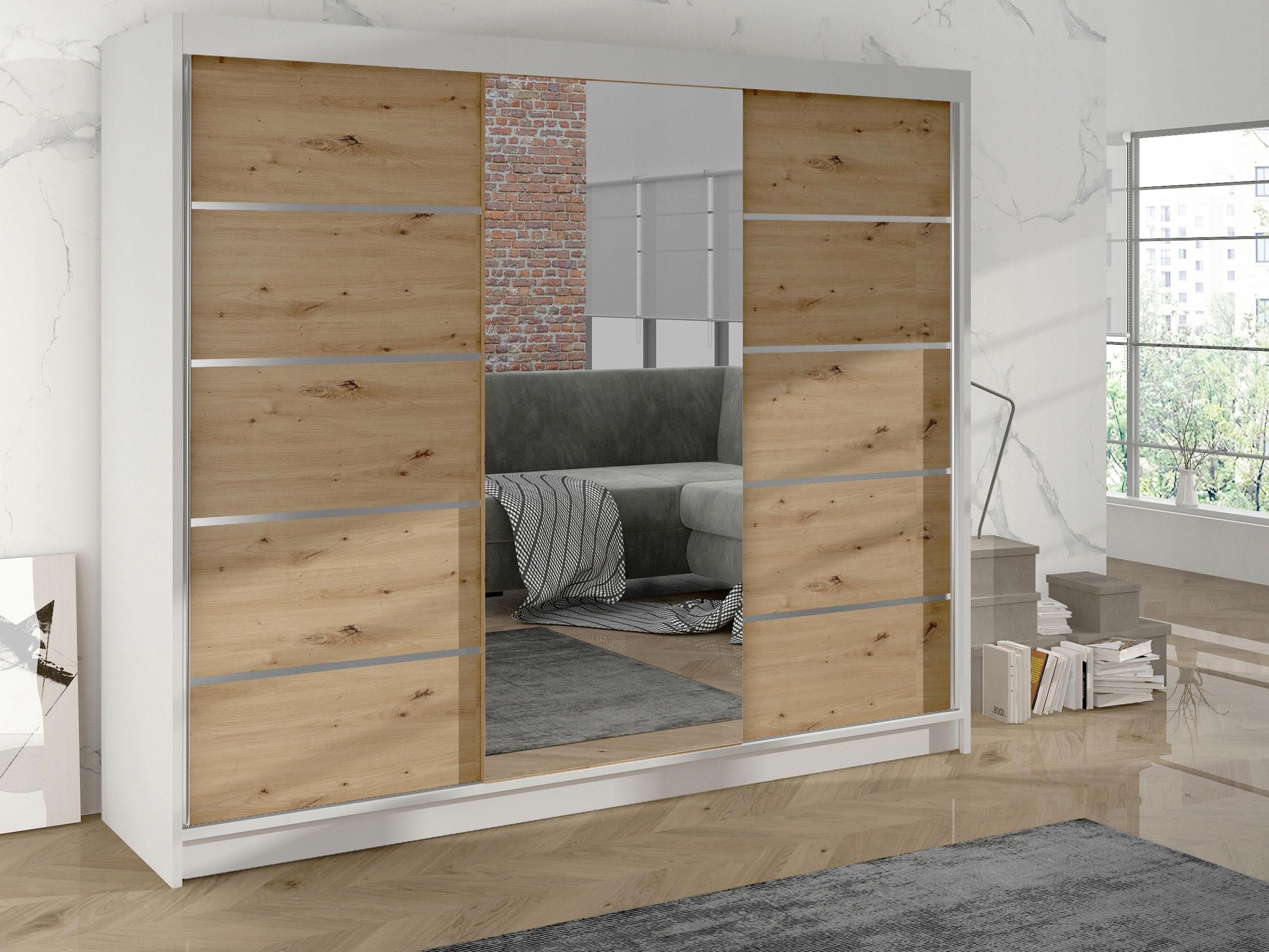 Mirjan Szafa Trzydrzwiowa Przesuwna Derby Vi 200cm Półki 1868973115 ...