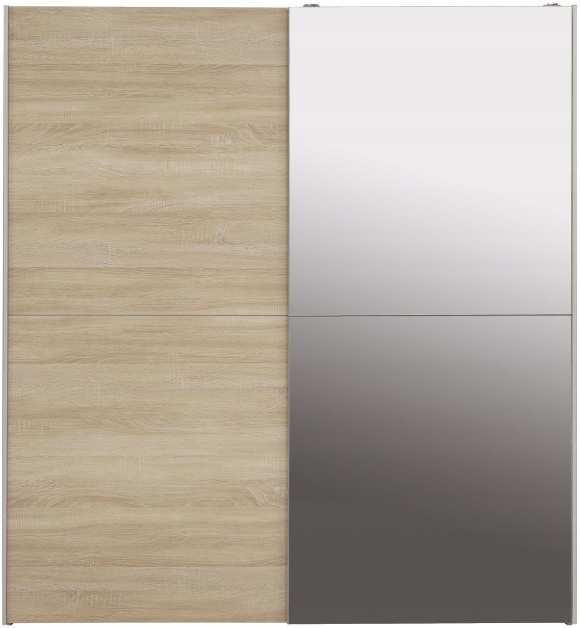 Szafa Przesuwna 150 Z Lustrem Półkami 170cm Szerokości Dąb Sonoma ...
