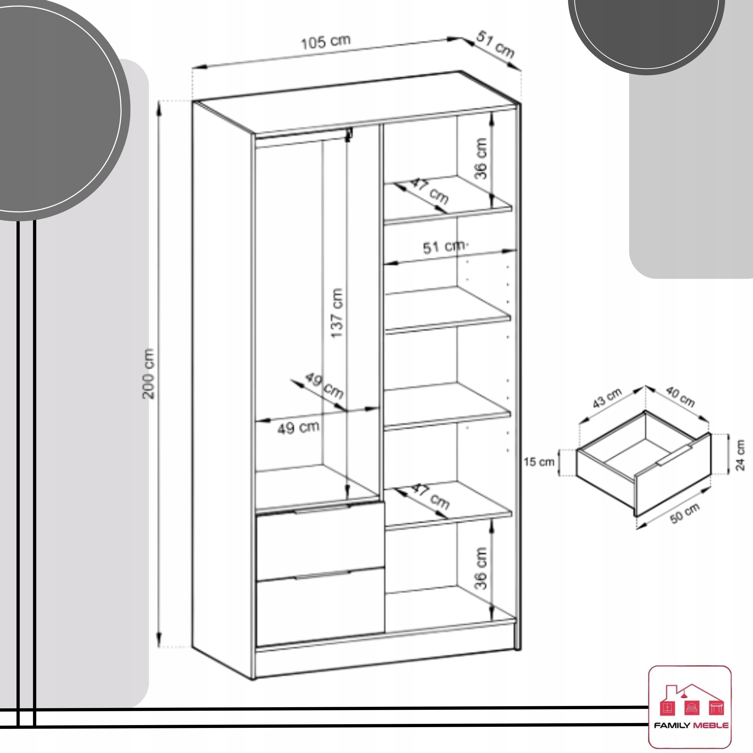 Family Meble Szafa Garderoba Soren 2D Kaszmir 200Cm Otwierana Duża ...