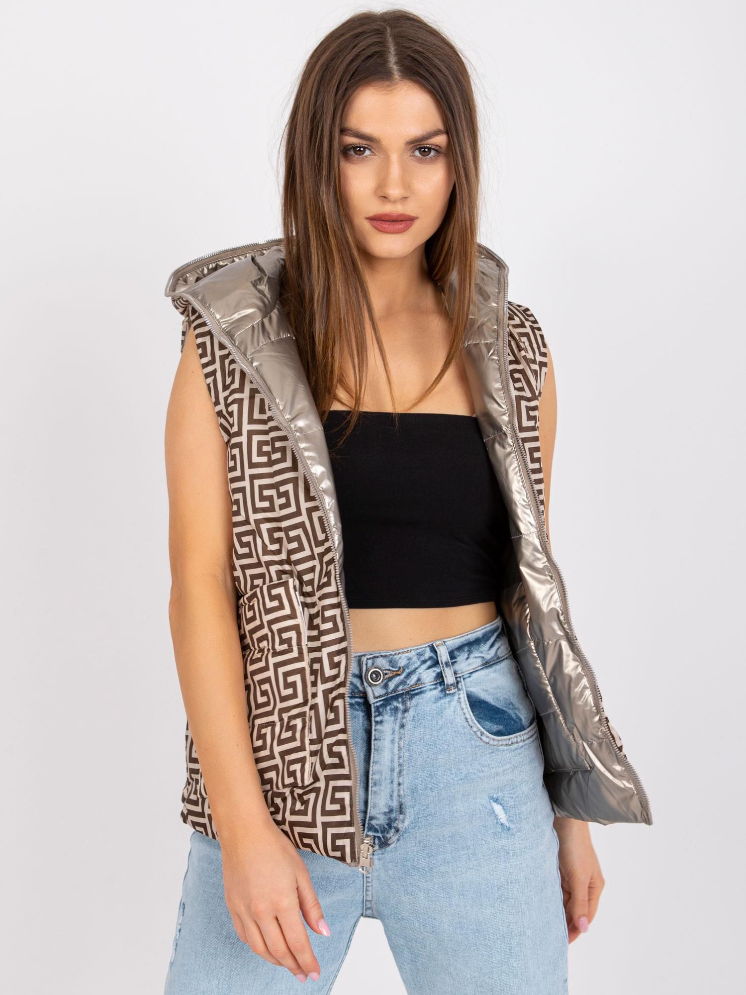 Beżowa dwustronna kamizelka damska Addison - Ceny i opinie - Ceneo.pl