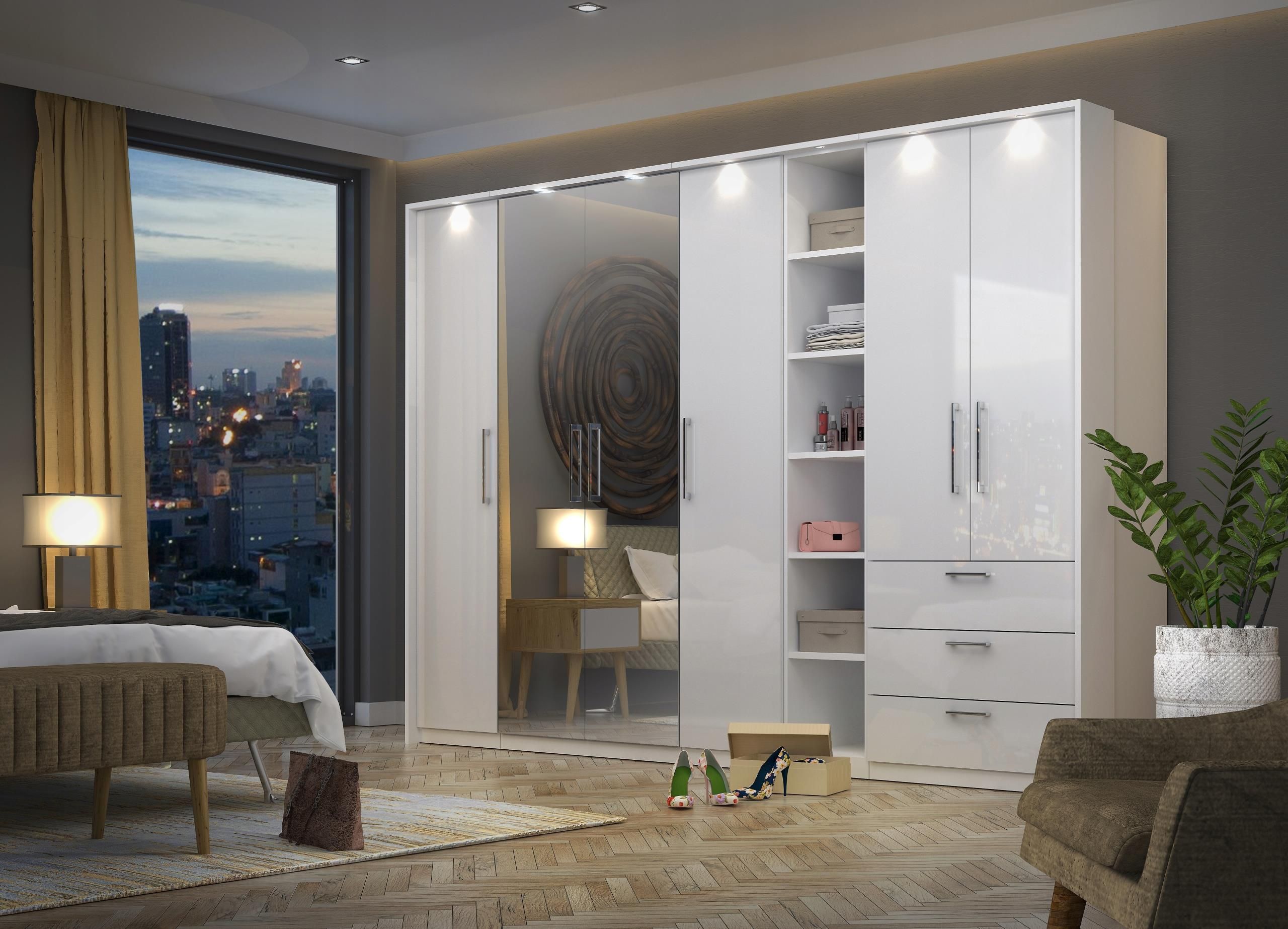 Helvetia Szafa Garderoba Biały Połysk Optima 12488681 - Opinie i ...