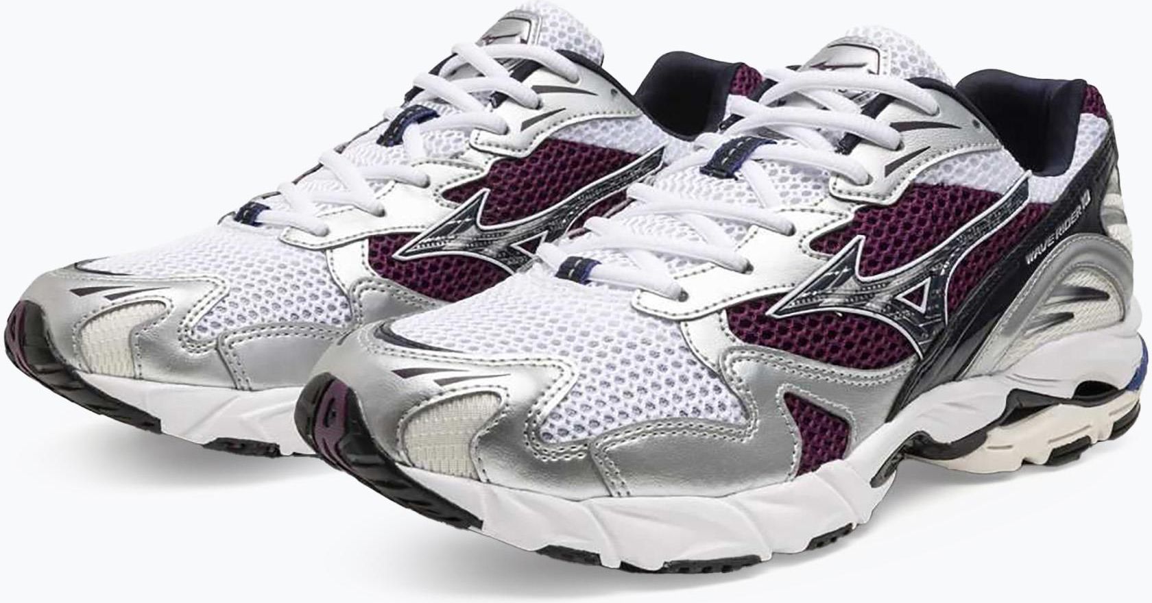 Buty Mizuno Wave Rider 10 white/baritone blue/dark purple - Ceny i ...