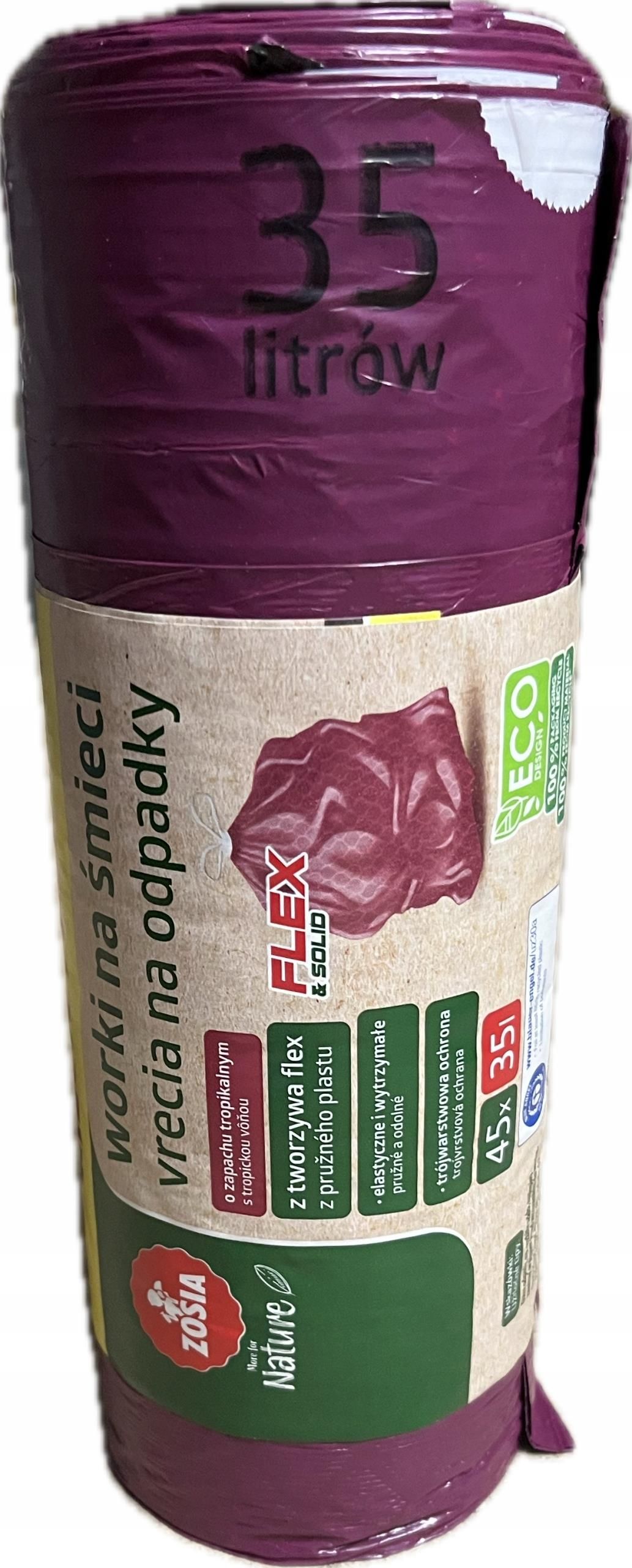 Zosia Samosia Worki na śmieci 35l 45szt Paka o zapachu tropikalnym ...