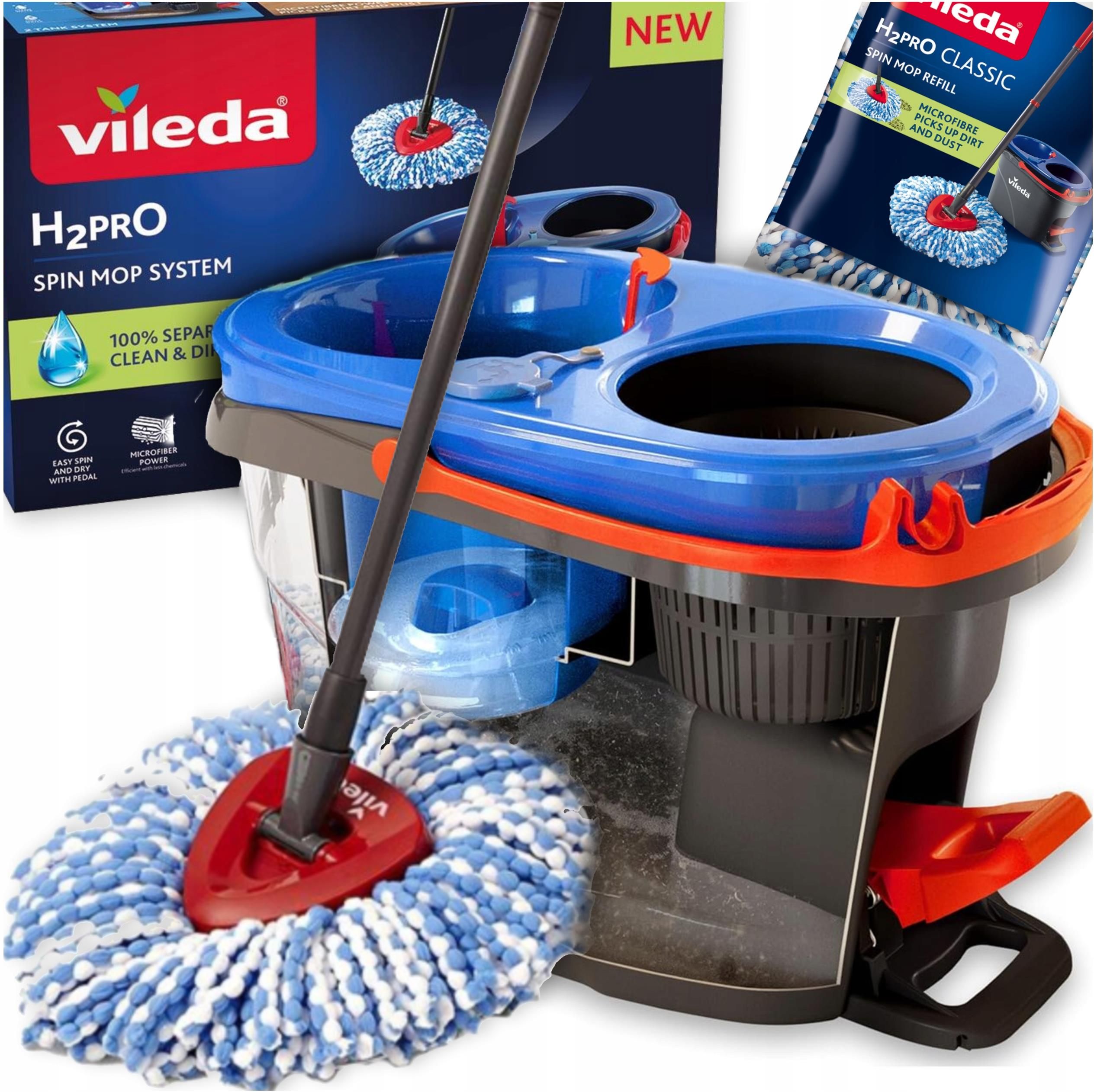 Vileda Mop obrotowy Zestaw Wiadro Mikrofibra Zawsze Czysta Woda ...