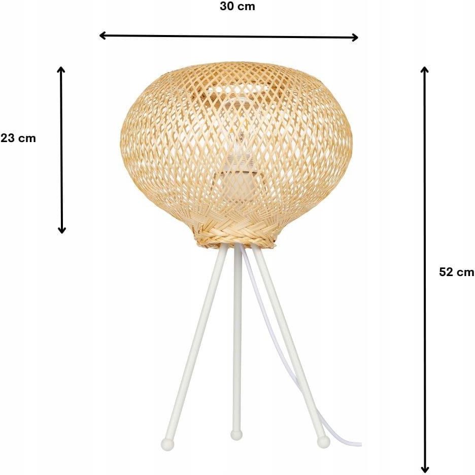 Lampa Ledigo Lampa Stojąca Biała Neptun Mini Z Abażurem Bambusowym ...