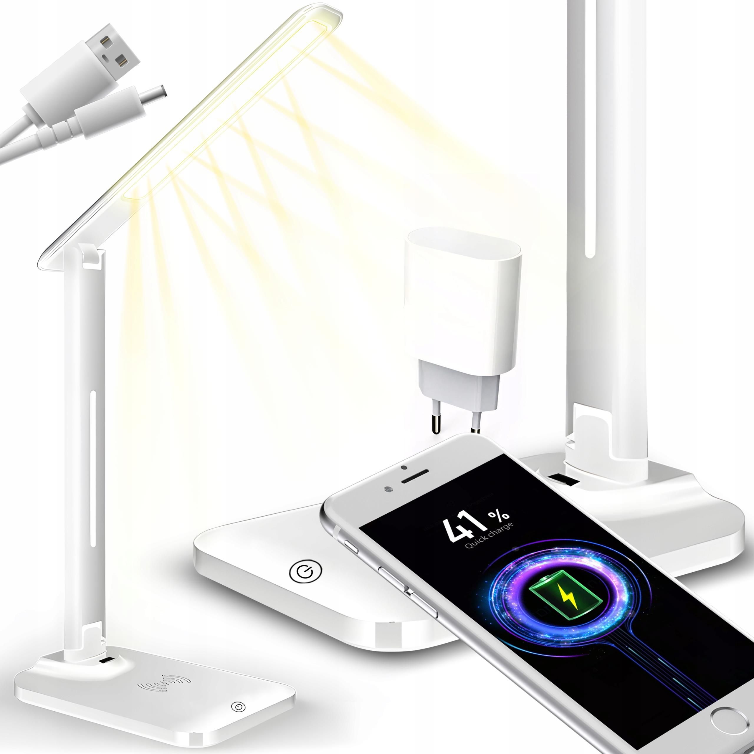 Lampa Retoo Lampka Led Biurkowa Nocna Szkolna Biurko Ładowarka - Opinie ...