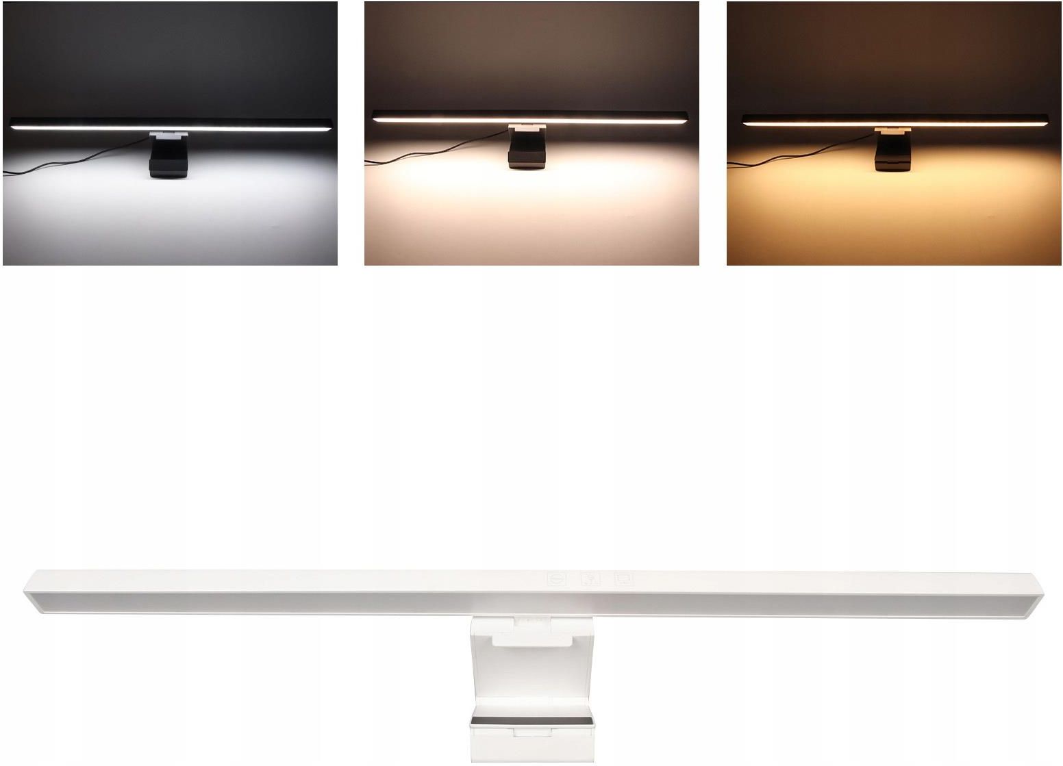 Lampa Lampka Led Na Monitor Komputer Biurko Regulowana Dotykowa 3 Barwy ...