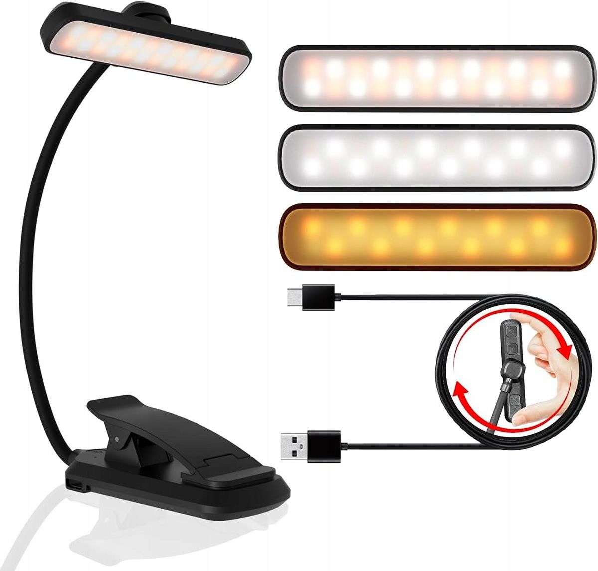 Lampa Lampka Led Z Klipsem Do Czytania Blat Pulpit Usb Książka - Opinie ...