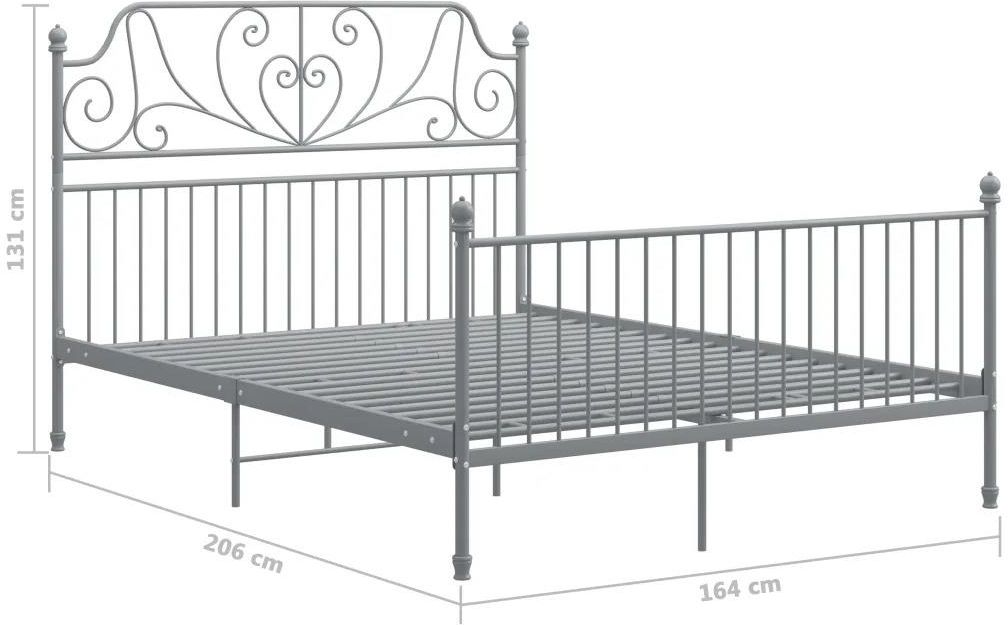 Gravora Metalowa rama łóżka szara 206 x 164 x 131 cm (G06176684 ...