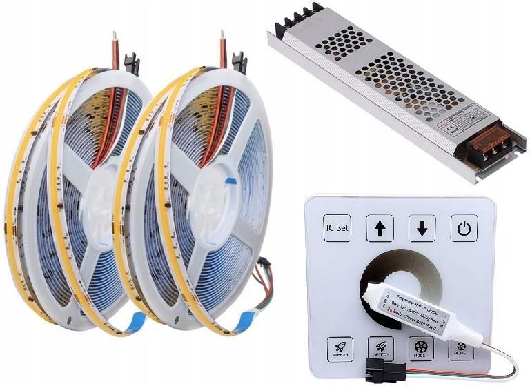 Epistar Taśma Cyfrowa Cob Led WS2811 IC Płynąca Woda 10M Sterownik ...