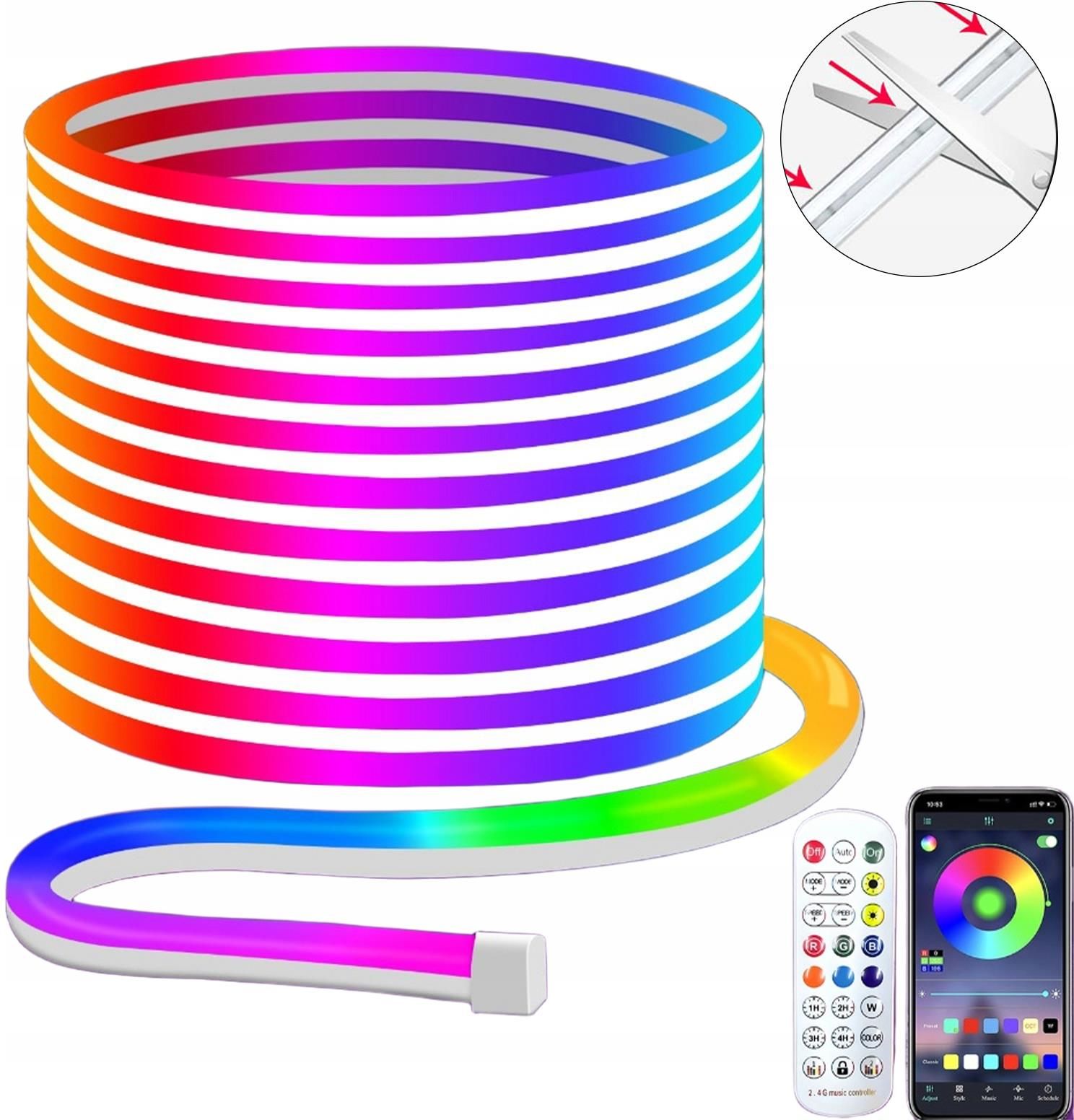 Taśma Led Rgb 5m Ledy 5050 Listwa 24v Kolorowa Na Pilota Aplikacja ...