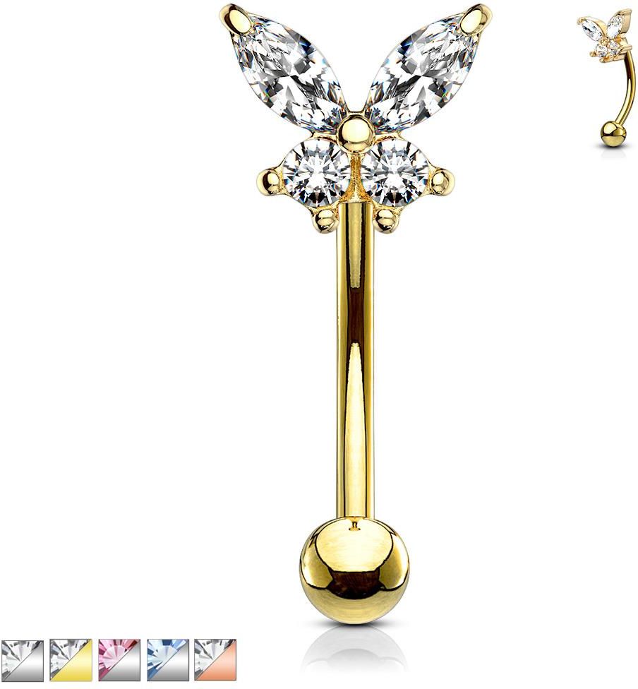 Piercing4U Kolczyk do brwi i ucha daith z motylkiem Stal chirurgiczna ...