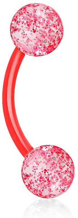 Piercing4U Kolczyk do BRWI septum smiley bioflex (Ba16) (Czerwony ...