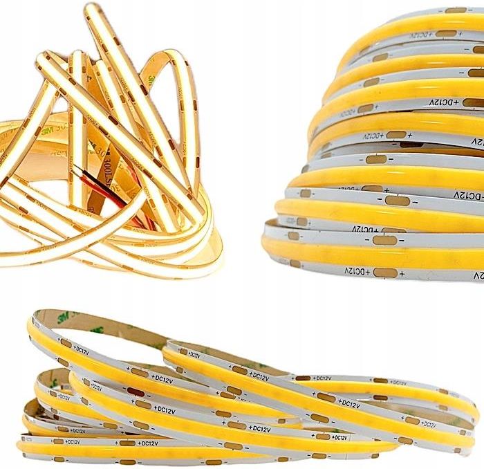 Led Rigid Taśma Led Neon Cob 24V biała ciepła 2400 Led Premium wysokie ...