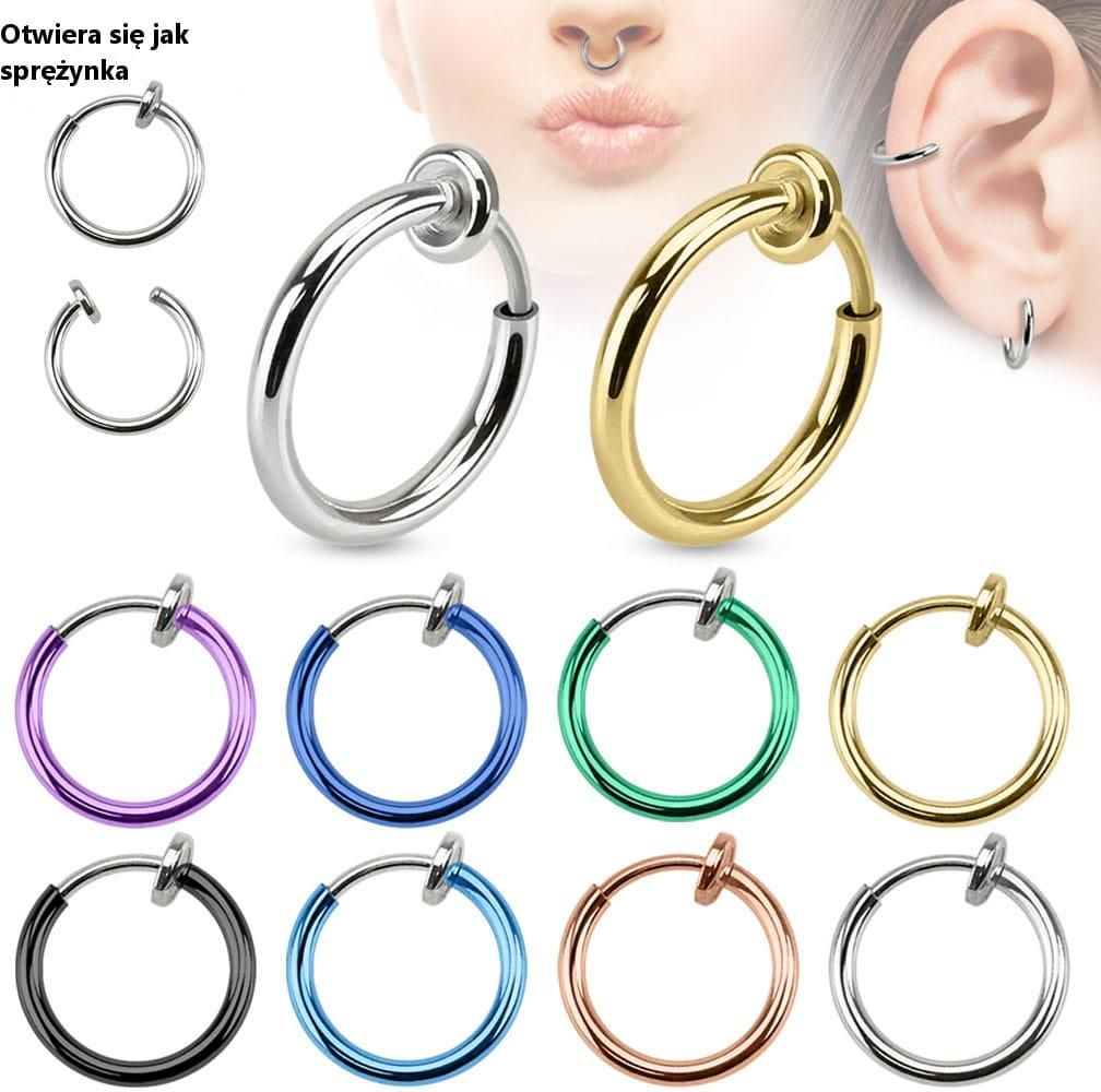 Piercing4U FAKE oszukany Kolczyk do nosa kółko nostril złote septum ...