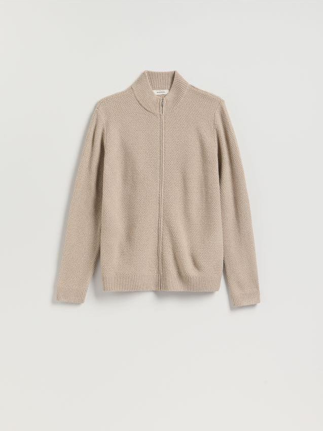 Reserved - Rozpinany sweter ze stójką - beżowy - Ceny i opinie - Ceneo.pl